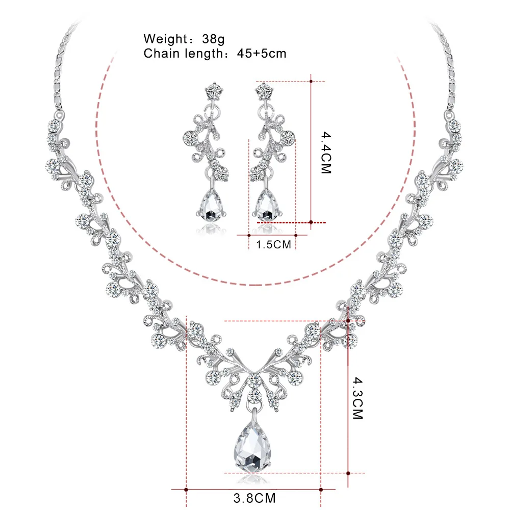 Korean style Fashion Bride Set Simple Delicacy Water Droplet Necklace Korean style Fashion Bride Set Simple Delicacy Water Droplet Necklace