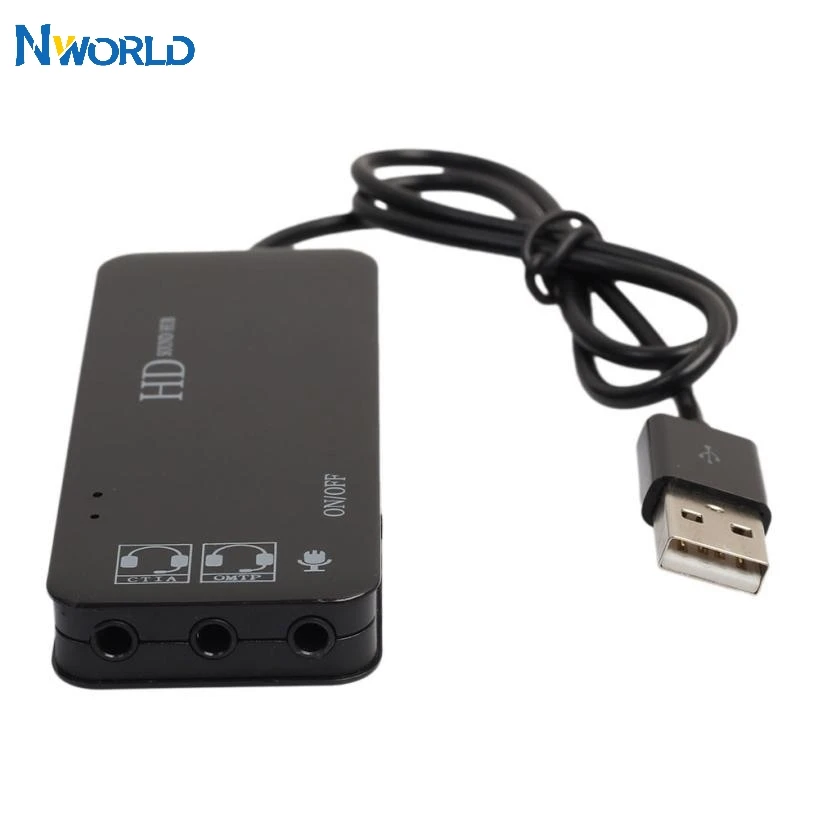 Multi-function 3 Port Usb 2.0 External 7.1ch Stereo Sound Card Adapter ...