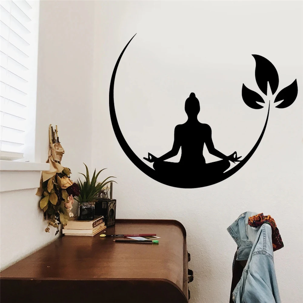 Yoga-Meditation-Vinyl-Wall-Stickers-Buddhist-Zen-Wall-Decal-for-bedroom ...