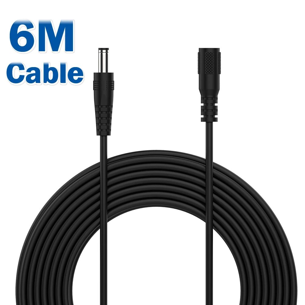 6 Meters/20ft Cable DC 12V Universal Length Power Extension Cable For ...