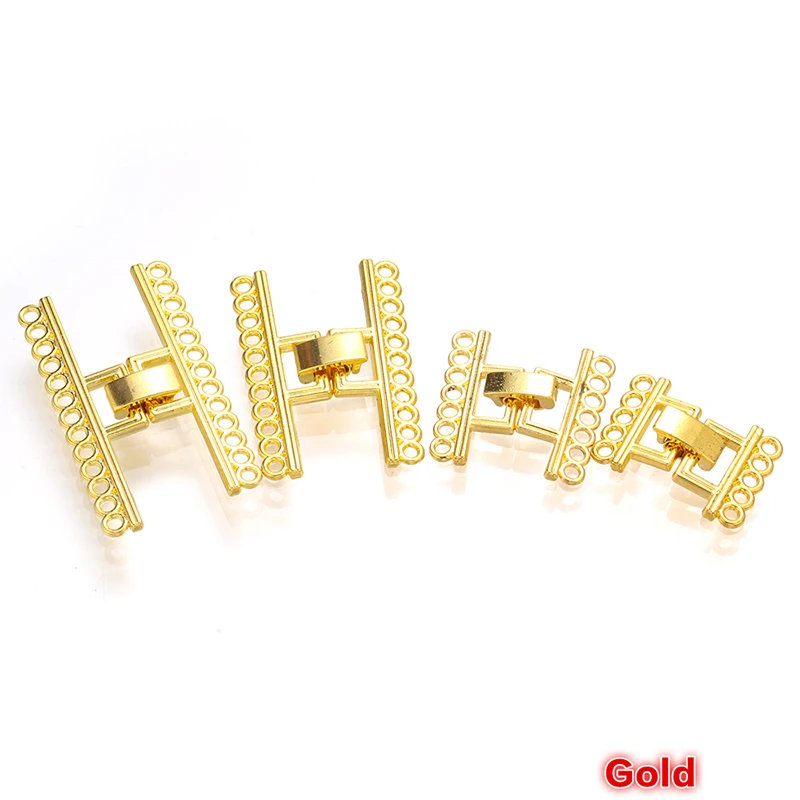 4 Pcs Multi Row Strand Bracelet Connector Lock Clasp Gold Plated For ...