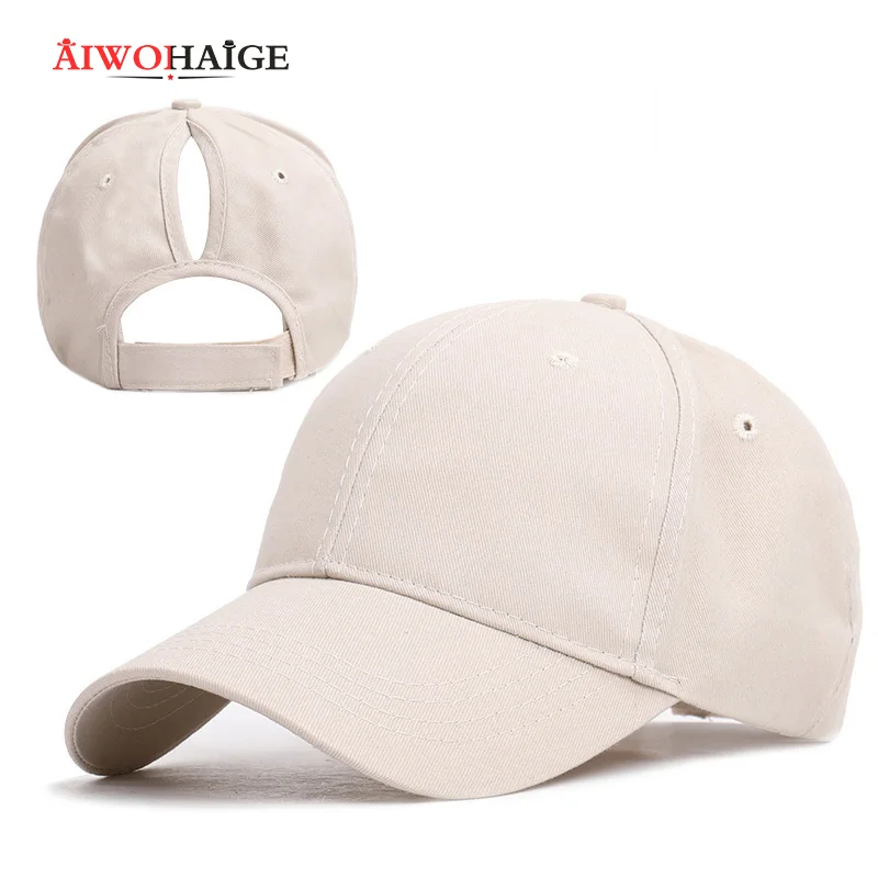 Messy Bun Cap Rodeo Cap 2020 New Ladies Solid Color Baseball Cap Women ...