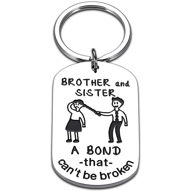 Funny Sister and Brother Keychain Birthday Gift for Sister From Brother ...