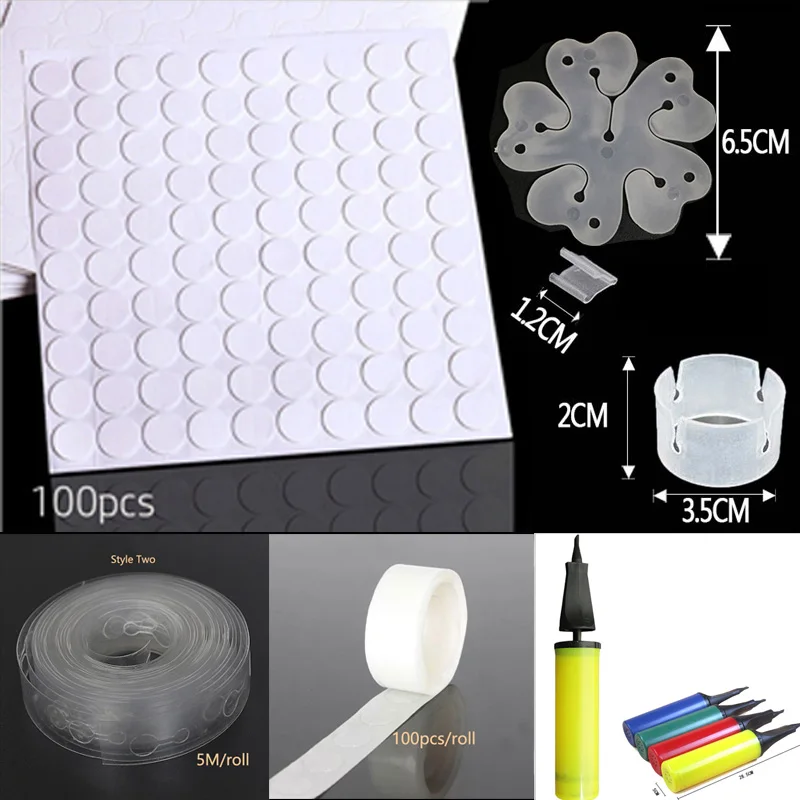 Balloon-Accessories-5M-Balloon-Chain-Ribbon-Glue-Dot-Balloon-Stand-Clip ...