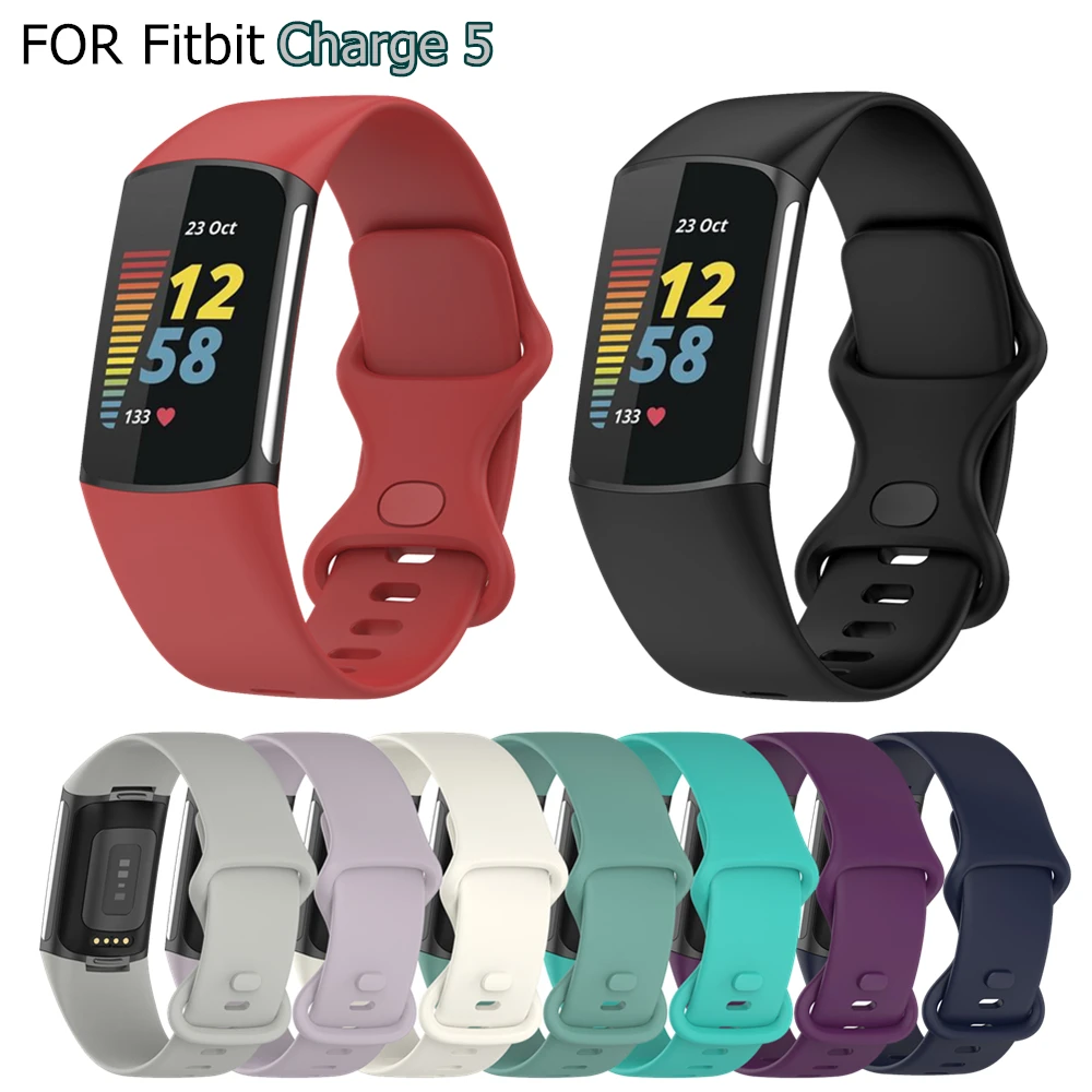 Soft-Silicone-Band-Strap-For-Fitbit-Charge-5-Smart-Bracelet-Replacement ...