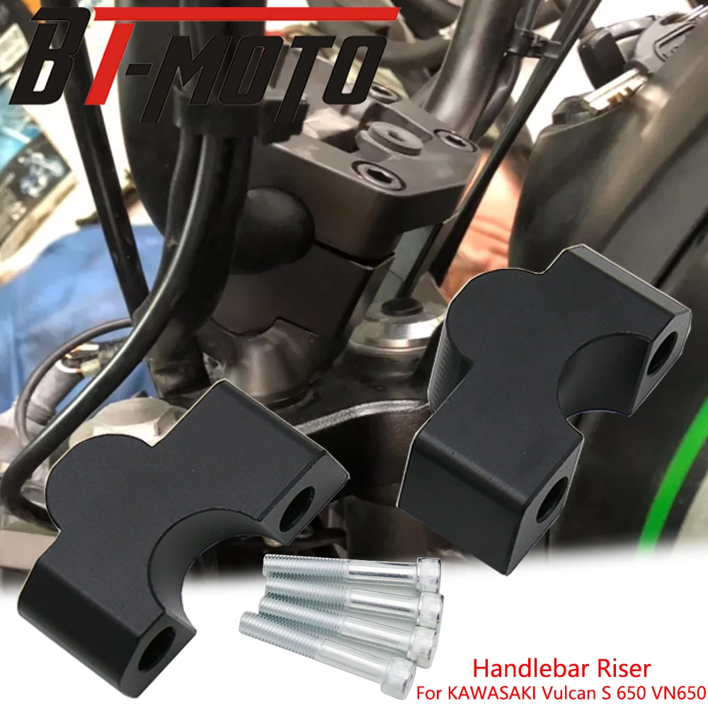 Black/Silver Handlebar Riser Fits For KAWASAKI Vulcan S 650 VN650 2015 ...