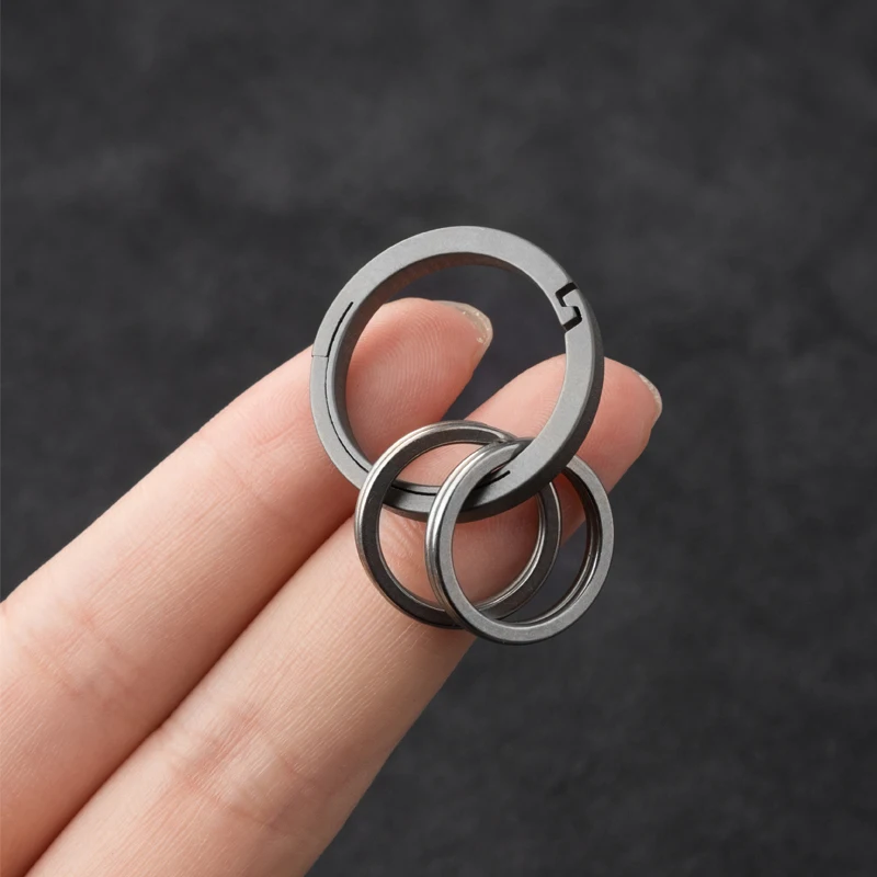 Real-TC4-Titanium-Alloy-Key-Ring-EDC-Keychain-Rope-Drop-Hanging-Buckle ...