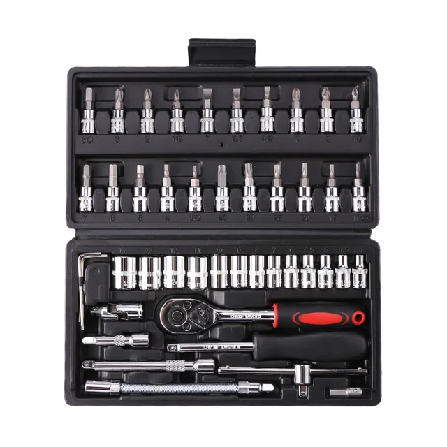 46pcs Socket Wrench Tools Key Hand Tool Set Spanner Wrench Socket Hand ...