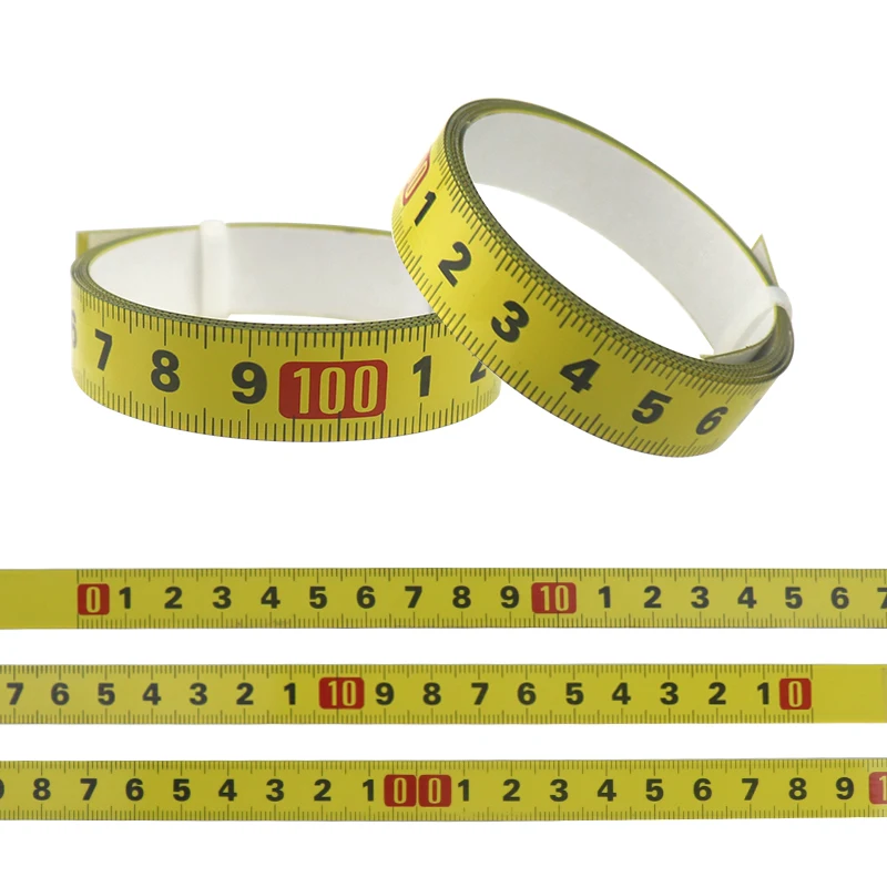 Mètre à ruban,2M Two way--Ruban à mesurer auto adhésif, ruban à mesurer à onglet, règle en acier ...