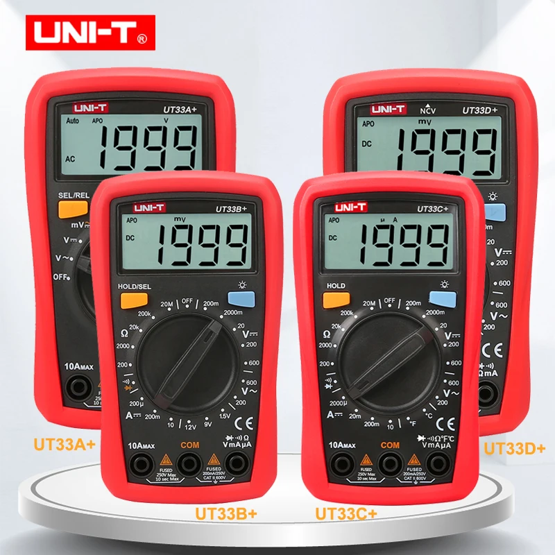 UNI-T-UT33A-UT33B-UT33C-UT33D-Palm-Size-Multimeter-Resistance-Measure ...