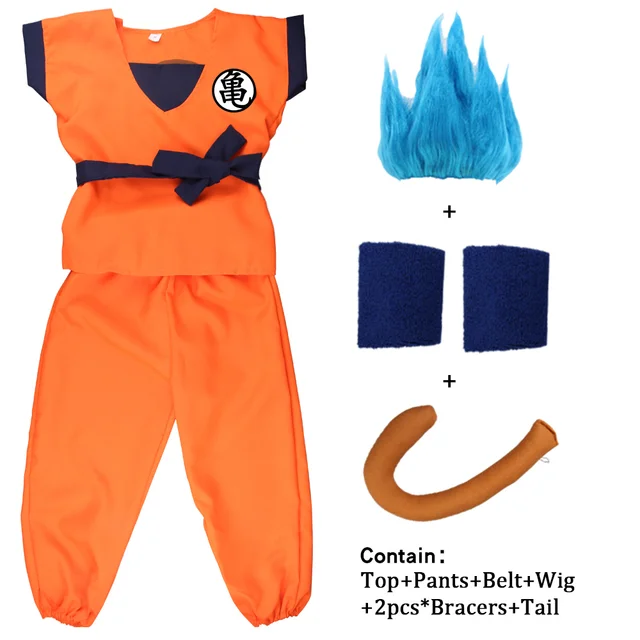 Anime Dragon Ball Z Suit Clothes Son Goku Cosplay Costume Full Set For ...