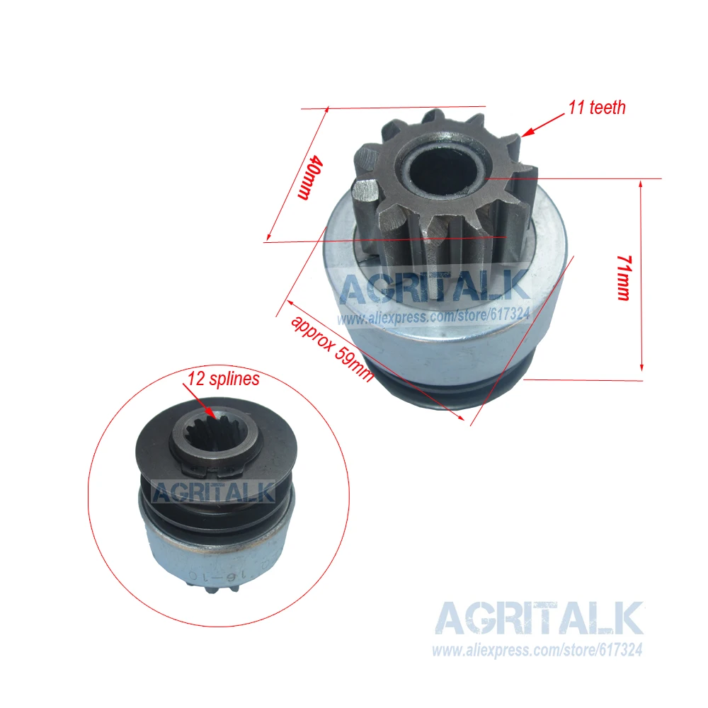 The bendix (motor drive pinion) for starter motor QD1315D for tractor ...