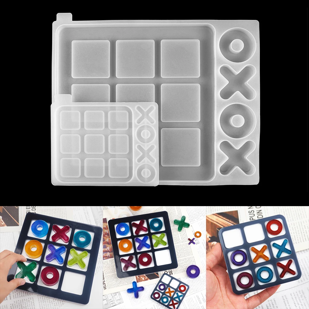 Large OX Chess Game Mirror Silicone Casting Mold Tic-Tac-Toe Mould for ...