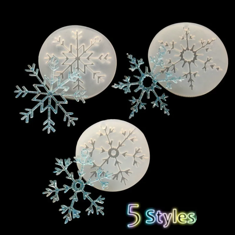 5types Snowflake Shape Resin Mold Epoxy Silicone Mold DIY Jewelry ...