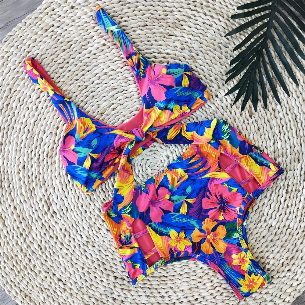Flamingo Off The Shoulder Bikinis Women Swimsuit With Ruffle Plus Size ...