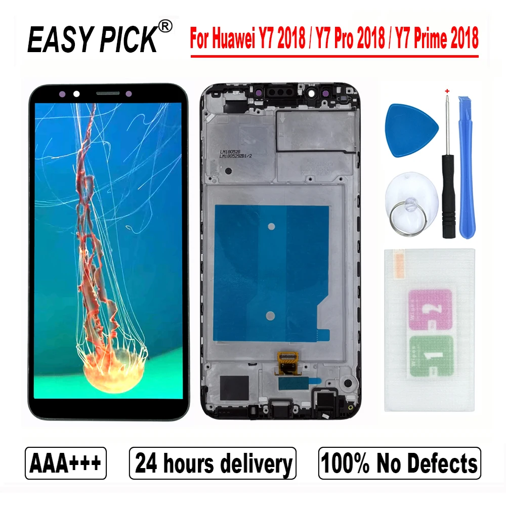 Tela lcd para huawei y7 2018/y7 pro 2018/y7 prime, display de lcd ...
