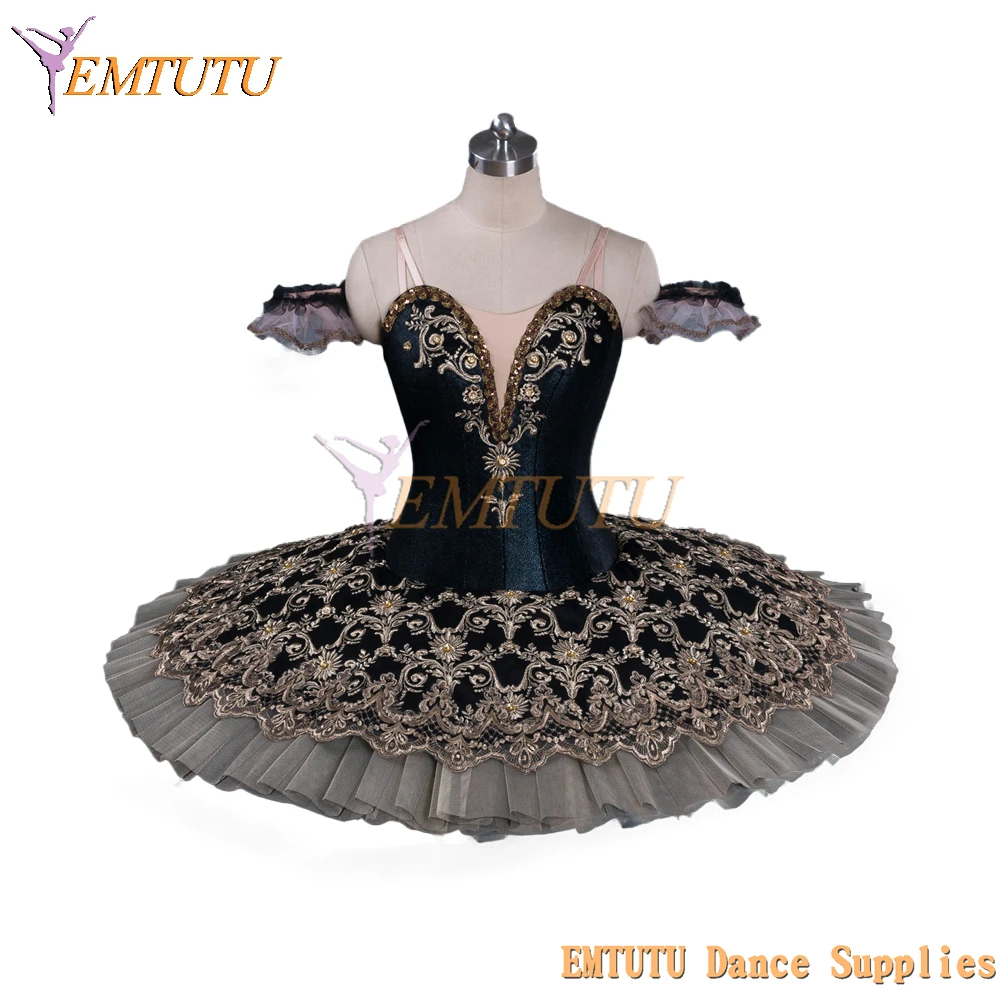 Adult Professional Tutus Black Gold Professional ballet tutu Costume ...