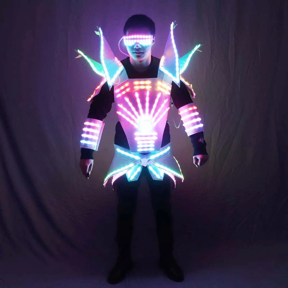 Traje de Robot LED a todo Color, tecnología futurista, escenario ...