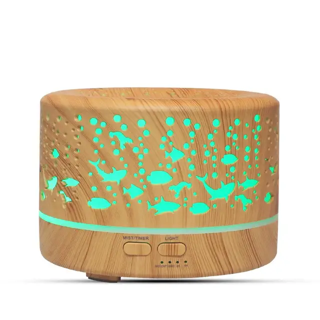 700ml Wood Grain Aroma Diffuser Home Humidifiers Color Light Essential ...