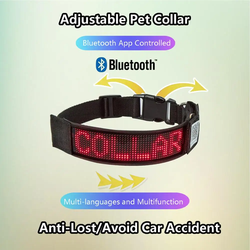 Rechargeable-Illuminated-Dog-Collars-LED-Programmable-Scrolling-Text ...