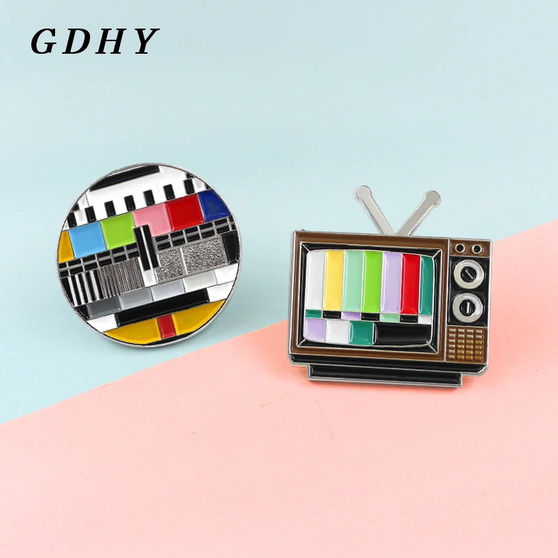 Television Enamel Pin | Vintage Tv Screen | Brooch Television | Tv ...