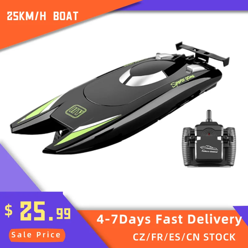 2.4g Rc Boats 25km/h High Speed Racing Boat 2 Channels Dual Motor ...