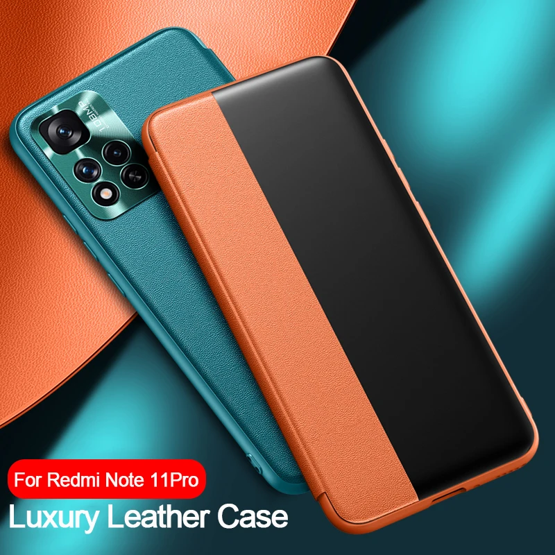 For Redmi Note 11 Pro Case Luxury PU Leather Flip Cover for Xiaomi POCO ...