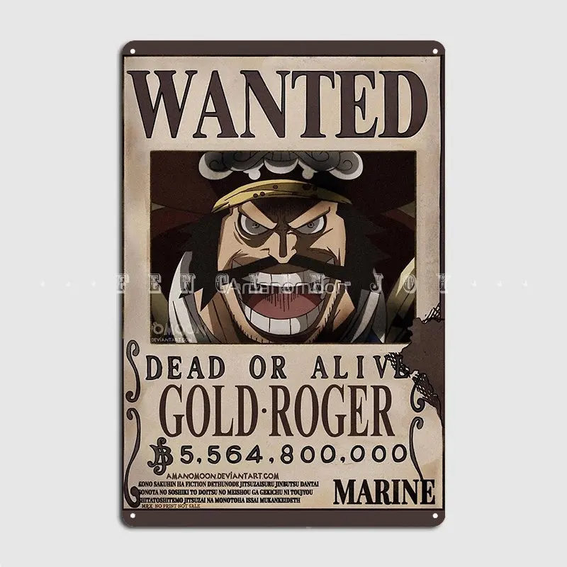 One Piece Gold Roger Wanted Poster