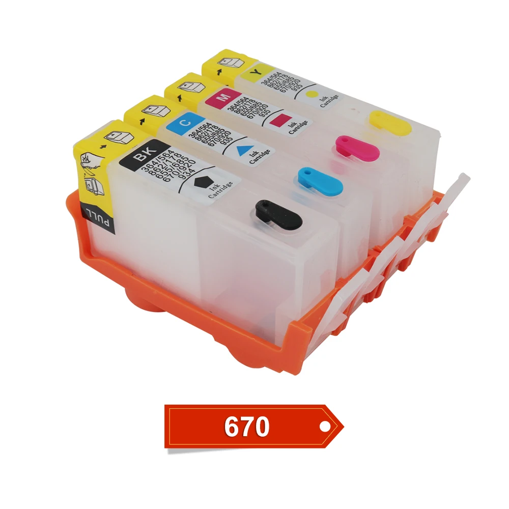 For HP 670 Ink Cartridge 670 Refillable Cartridge With ARC Chips for HP ...