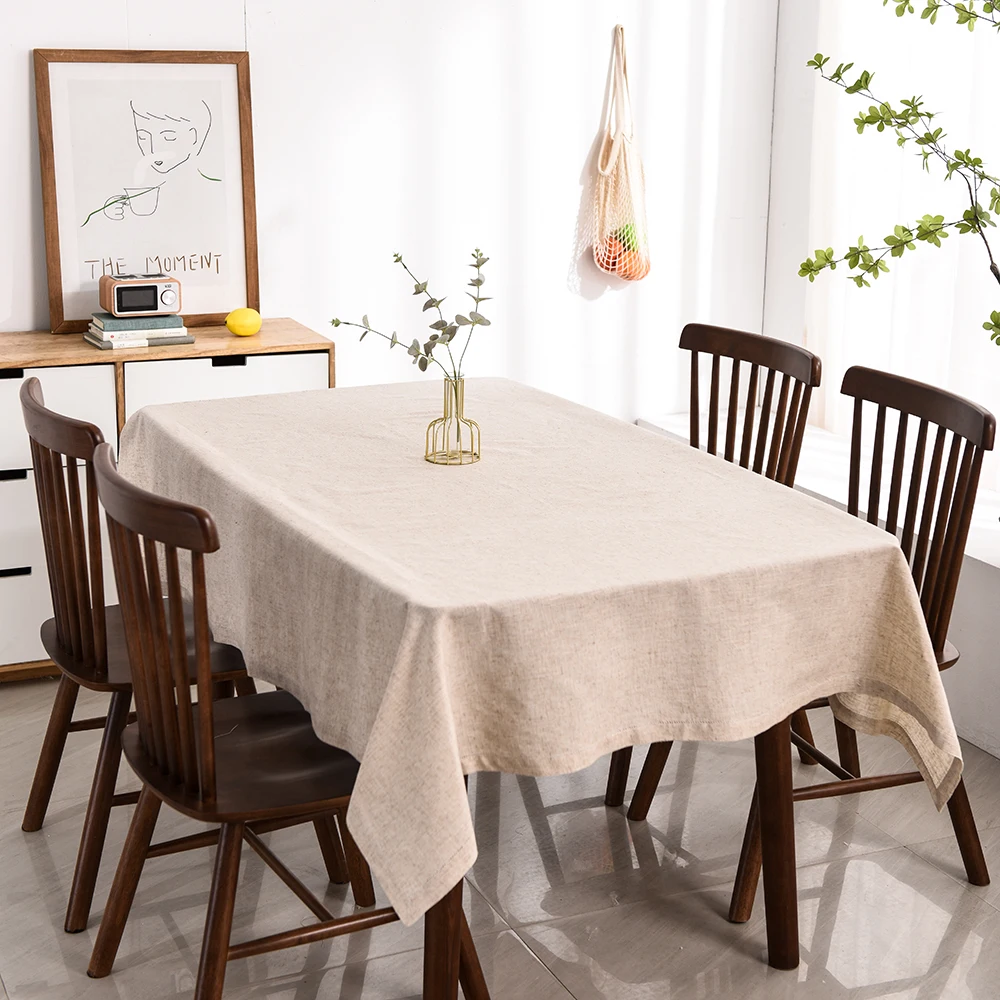 Linen CottonTablecloth With Waterproof Thicken Rectangular Wedding Home ...