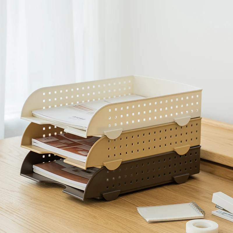 A4 Paper File Organizer Rack Plastic Document Paper Trays Magzine ...