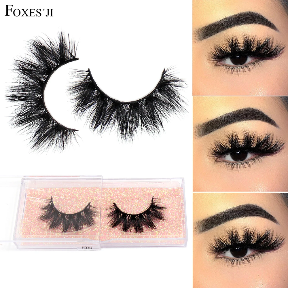 FOXESJI 3D Mink Lashes False Eyelashes Fluffy Thick Cross Dramatic ...