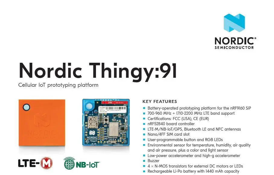 Nordic Thingy:91 Multi-sensor Cellular Iot Prototyping Platform - Automation Modules - AliExpress