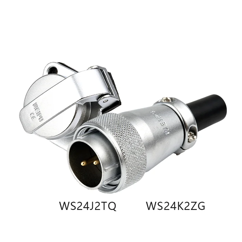 WEIPU cable de soldadura eléctrico WS24 M24, conector de alimentación de 2, 3, 4, 9, 10, 12, 19 ...