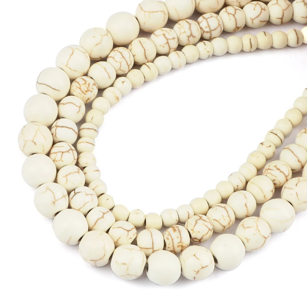 Wholesale-Natural-Yellow-Howlite-Pine-Stone-Beads-Round-Loose-4-6-8 ...
