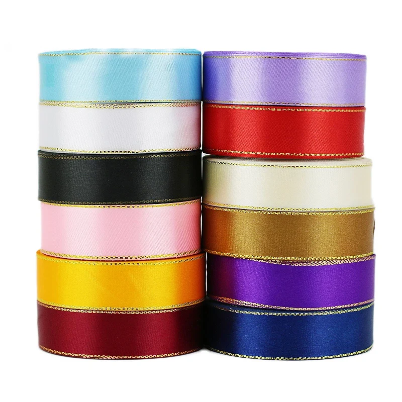 25-yards-roll-25mm-gold-edge-satin-ribbon-wholesale-high-quality-gift ...
