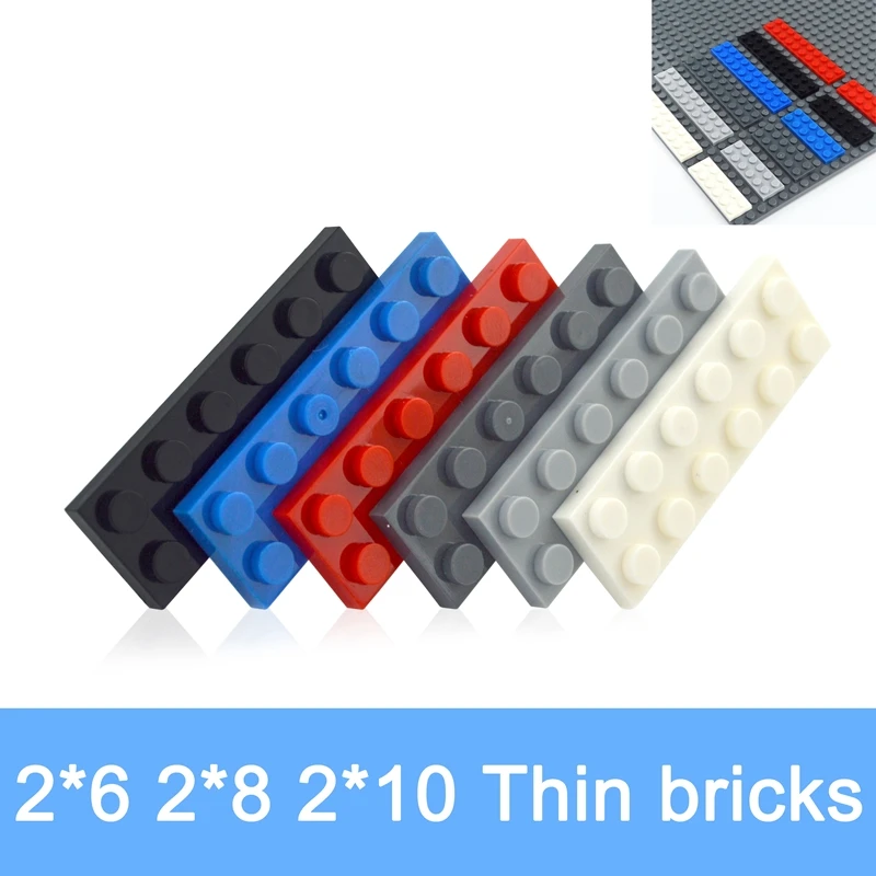 DIY-Building-Blocks-Thin-Figures-Bricks-2x6-2x8-2x10-Dots-Colorful ...