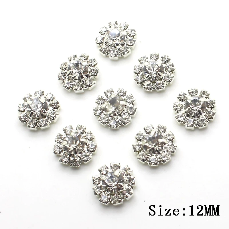 10pcs-12mm-Round-Shiny-Crystal-Rhinestone-Button-Center-Scrapbook-DIY ...