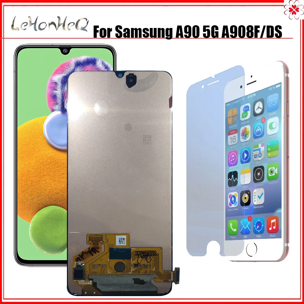 삼성 A90 5G A908 A908F/DS A908B A908N 화면에 대 한 삼성 갤럭시 A90 5G Lcd 화면 디지타이저 어셈블리에 대 한 새로운 원래 LCD|휴대폰 ...