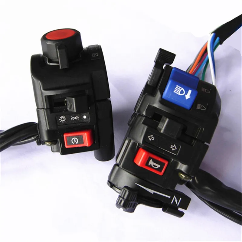 7/8" 22MM moto Horn Button power ON-OFF Turn Signal light Electric Fog ...