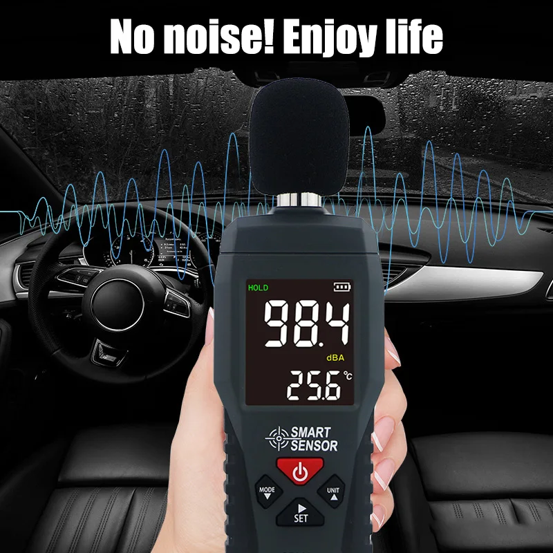 PJLSW Decibel Meter,Digital LCD Backlight Display Sound Level Meter ...