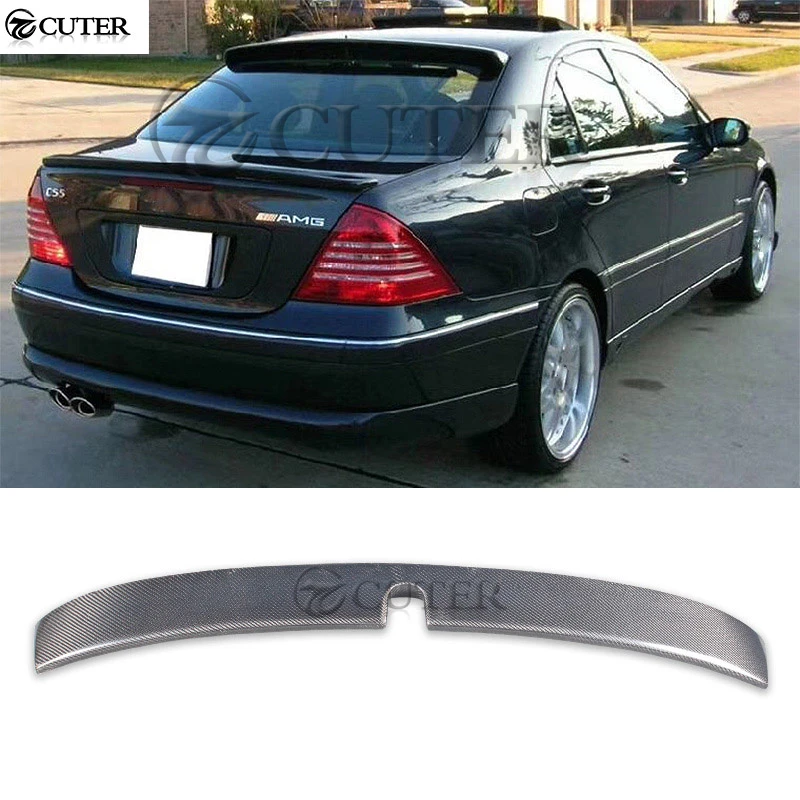 W203 Amg Style Carbon Fiber Rear Spoiler Top Wings Roof Wings For ...