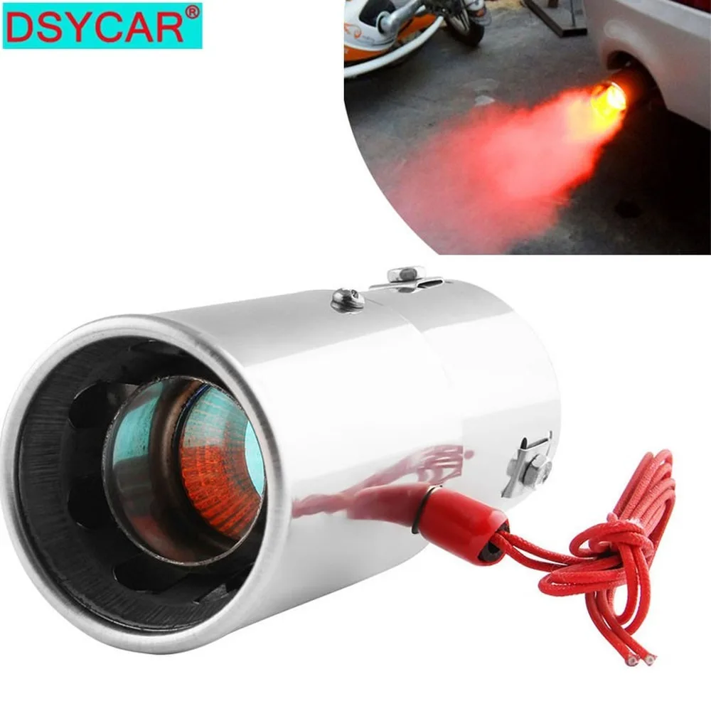 DSYCAR-1Pcs-Universal-Stainless-Steel-Car-LED-Exhaust-Muffler-Tip-Pipe ...