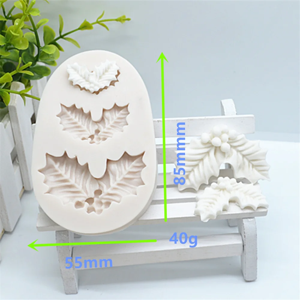 Luyou 1pc Silicone Resin Molds Christmas Tree Leaves Fondant Mold Cake ...