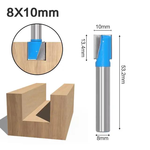 1pc 8mm Shank Surface Planing Wood Milling Router Bits 16 Sizes Bottom ...