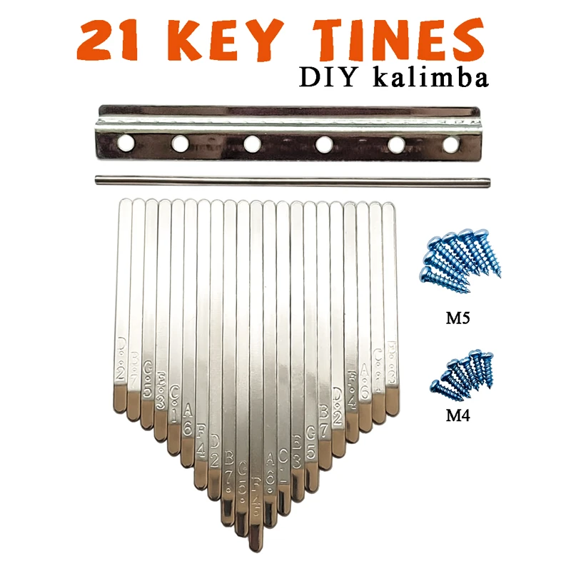 Kalimba-21-Keys-Tines-Set-Piano-Foot-Bridge-Shrapnel-Piece-Kit-For ...