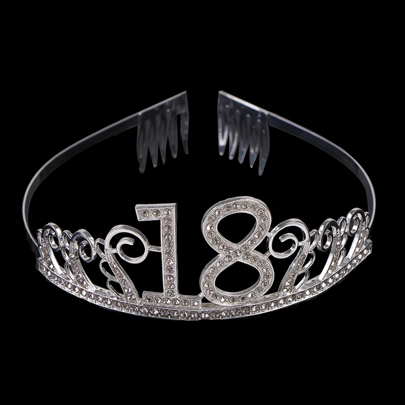 18 Years Old Birthday Crown Crystal Hairband Girl Tiara Princess Head ...