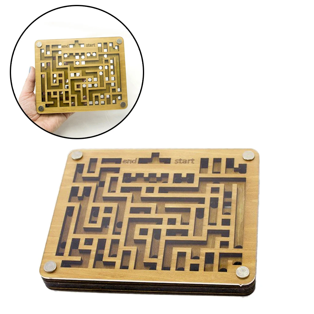 Two-Layers-3D-Wooden-Maze-Puzzle-Challenging-Mind-Anti-Stress-Labyrinth ...