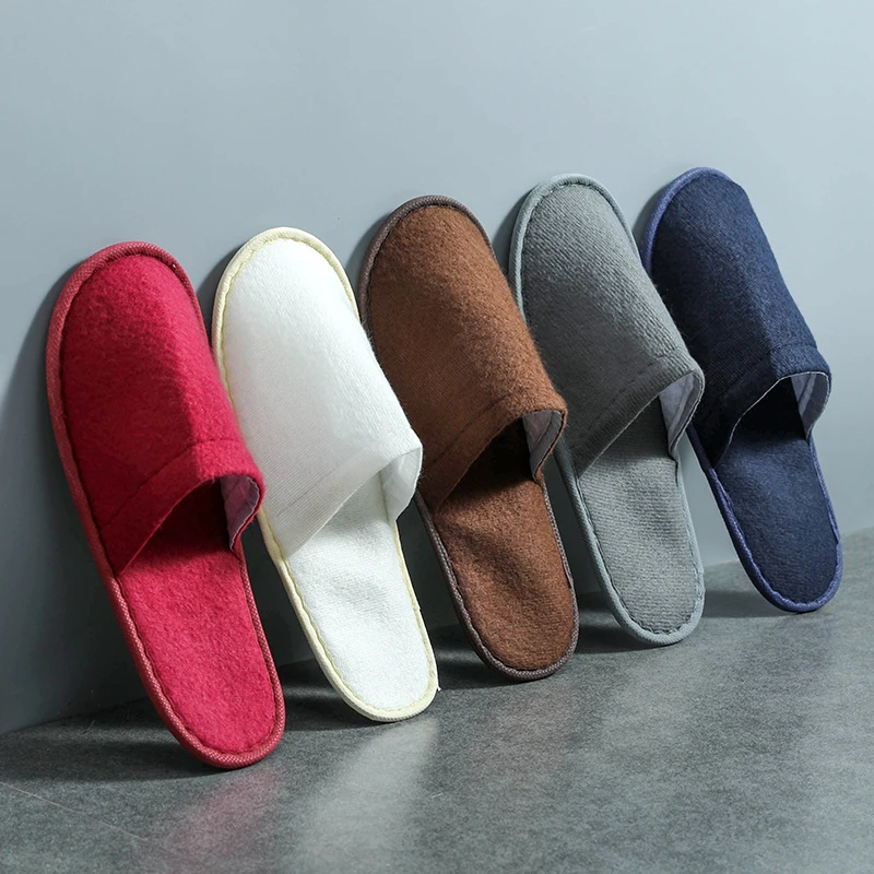 5 Pairs Disposable Slippers Hotel Travel Slipper Sanitary Party Home ...