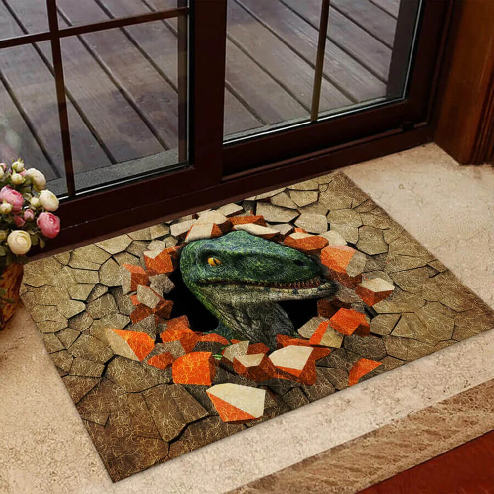 CLOOCL-Peeking-Dinosaur-Doormat-Decor-3D-Flannel-Non-Slip-Doormat ...